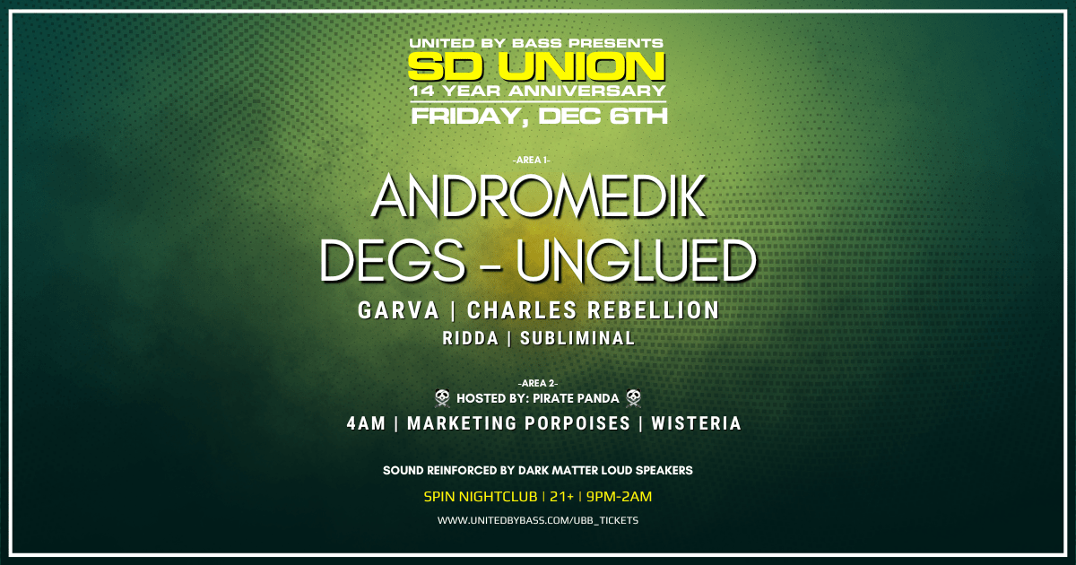 SD Union 14 year Anniversary – Friday, 12.06.24 – UNITED BY BASS